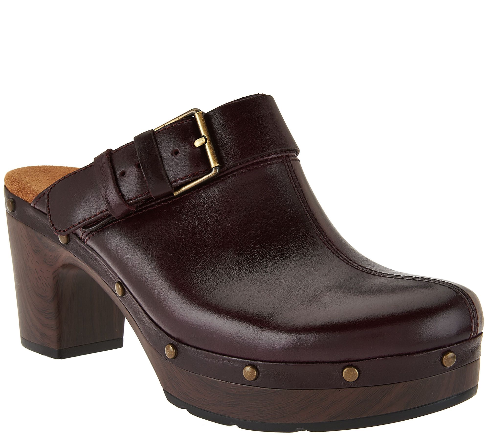  As Is Clarks Artisan Block Heel Clogs Ledella York Page 1 QVC