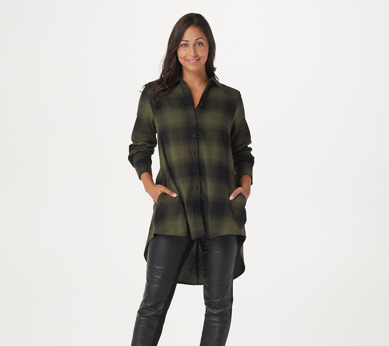 (QVC) Lisa Rinna Collection Button Front Hi-Low Hem Top – TVShoppingQueens