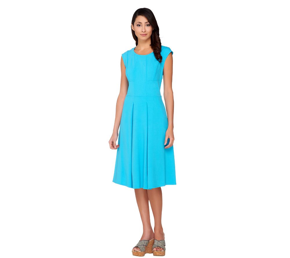 George Simonton Stretch Crepe Dress With Seam Details & Pockets | Minti