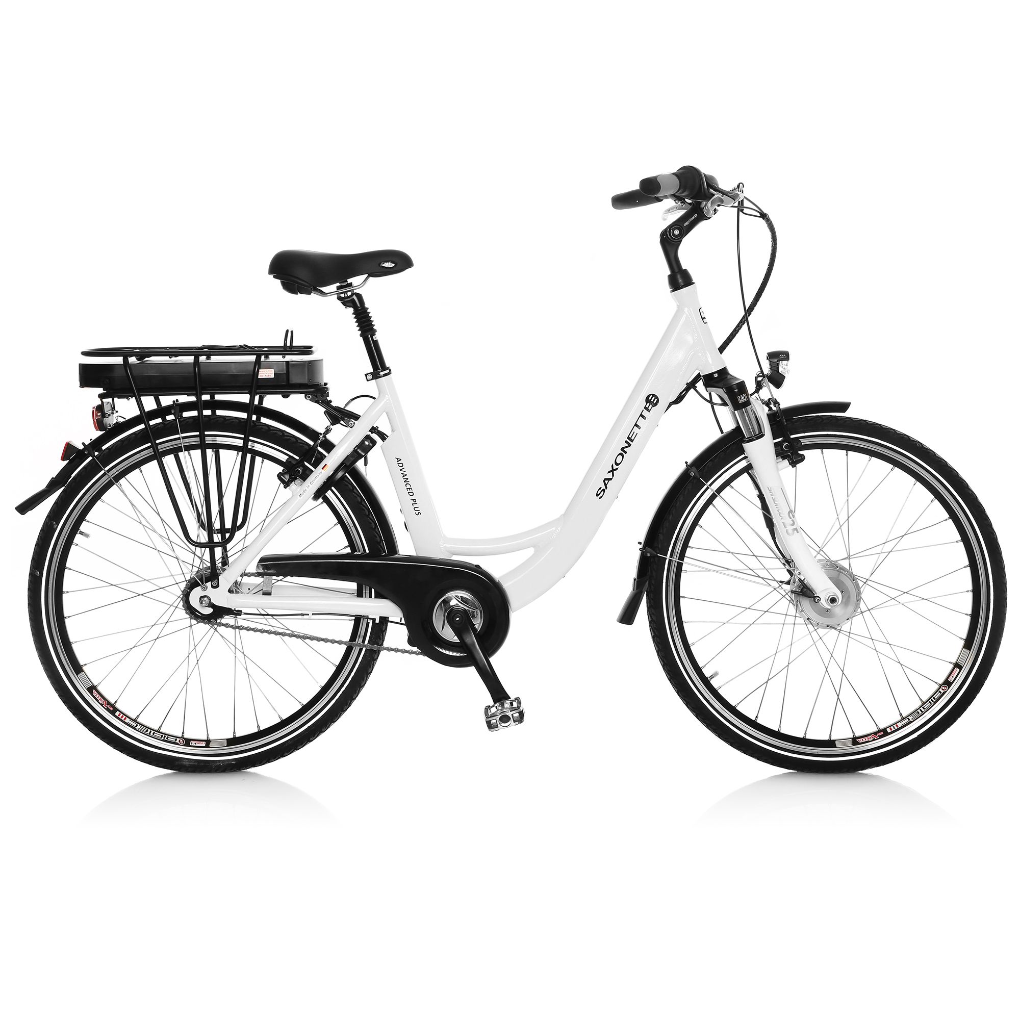 SAXONETTE 26'' E-Bike Vorderradmotor bis 160km Reichweite 7 Gang, LED ...