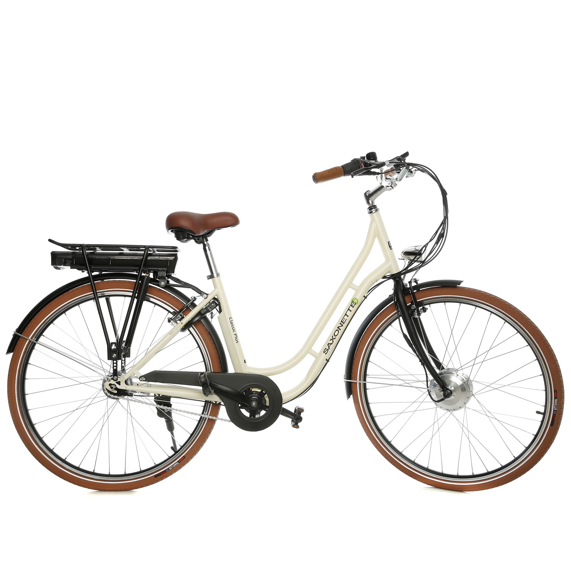SAXONETTE 28'' E-Bike in Retro-Optik Vorderradmotor Rücktrittbremse bis ...