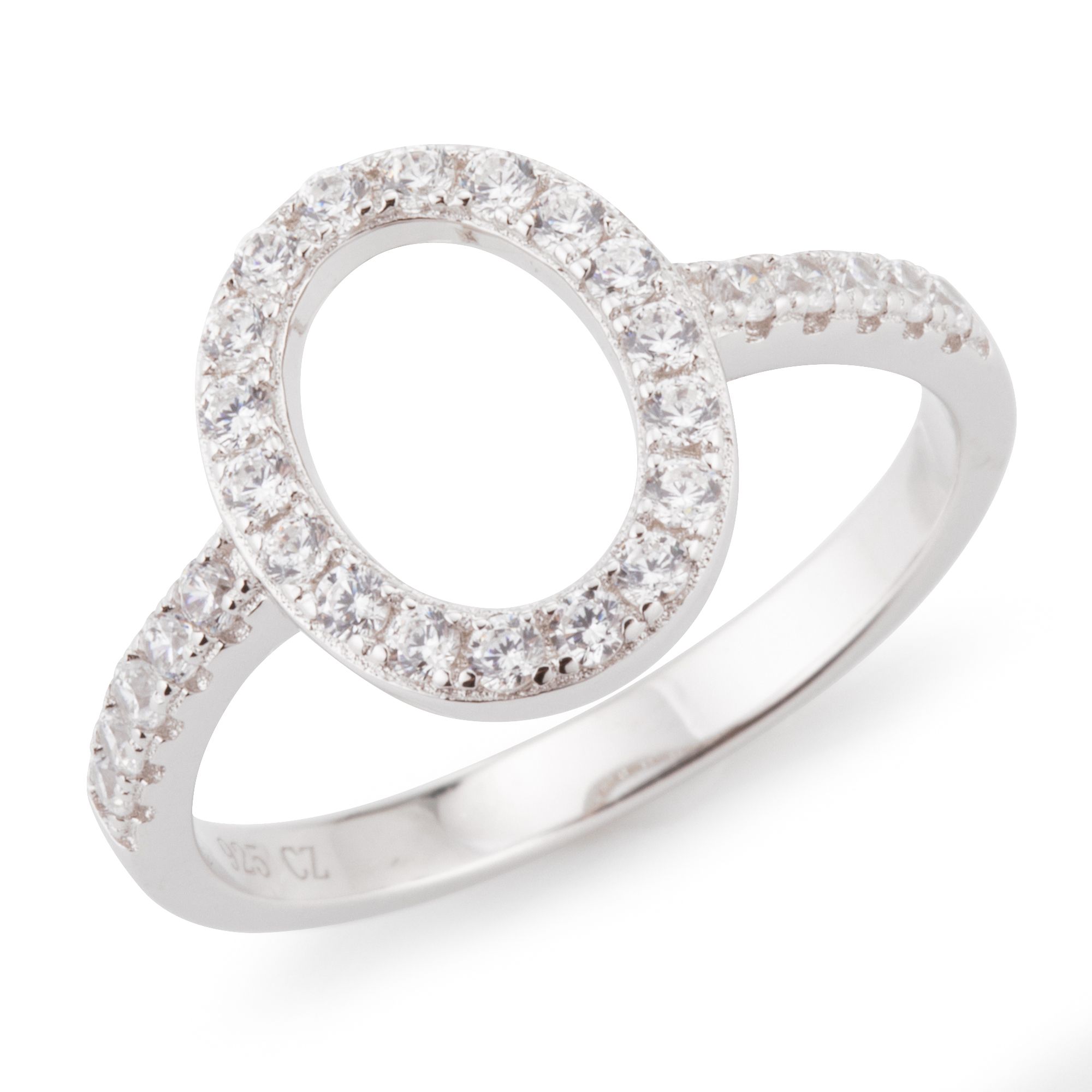 DIAMONIQUE® Ring = 0,42ct Brillantschliff Silber rhodiniert — QVC.de