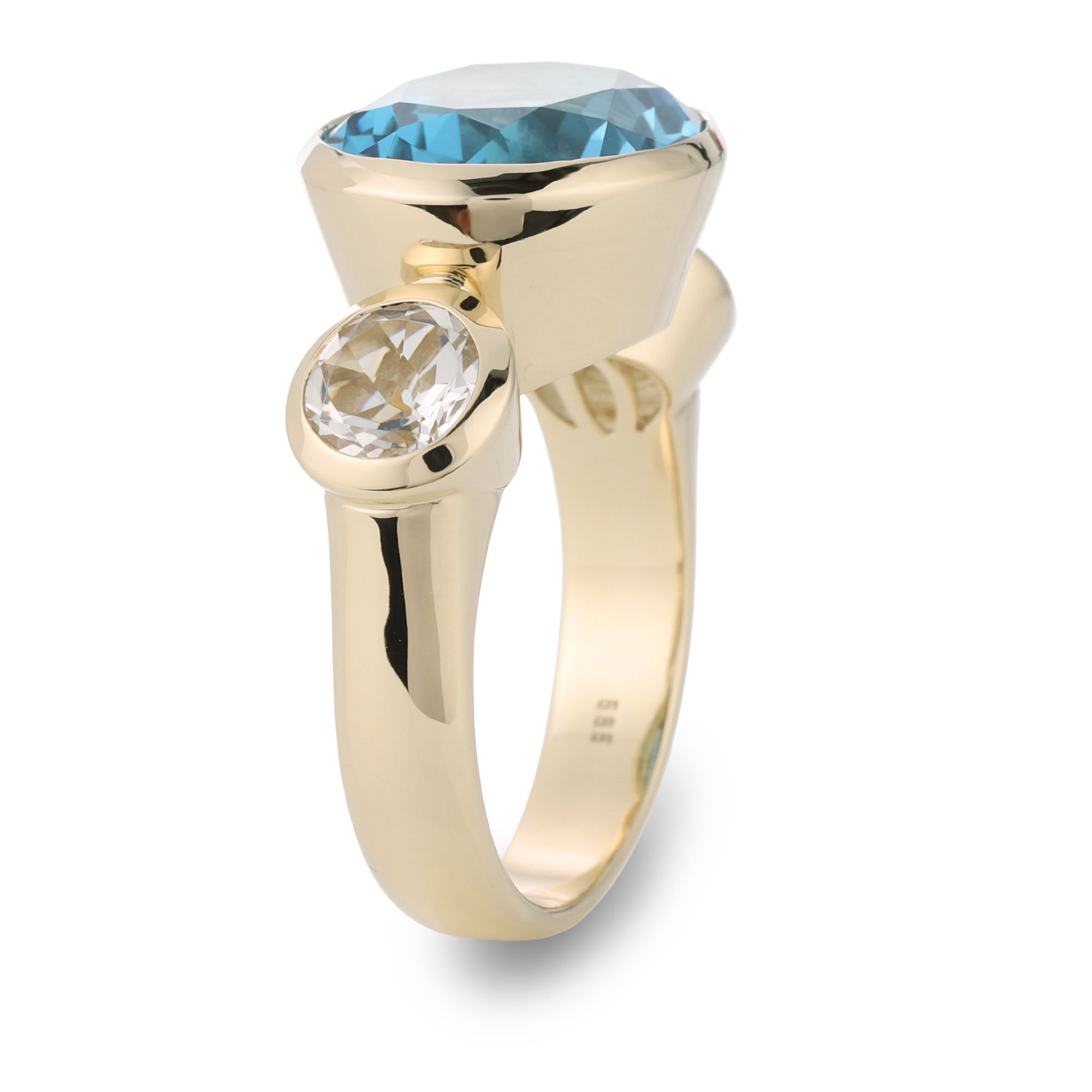 Topase Trilogie-Ring ca. 10,45ct Zargenfassung Gold 585 — QVC.de