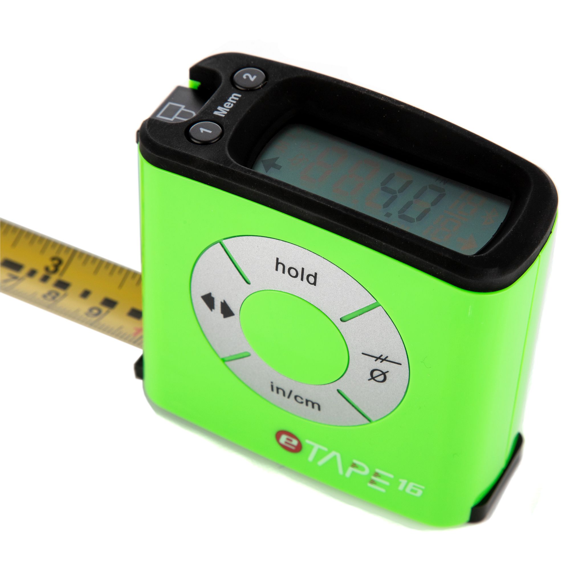 eTAPE Digitales Maßband Länge ca. 5m 3 Speicherfunktionen LCD Display ...