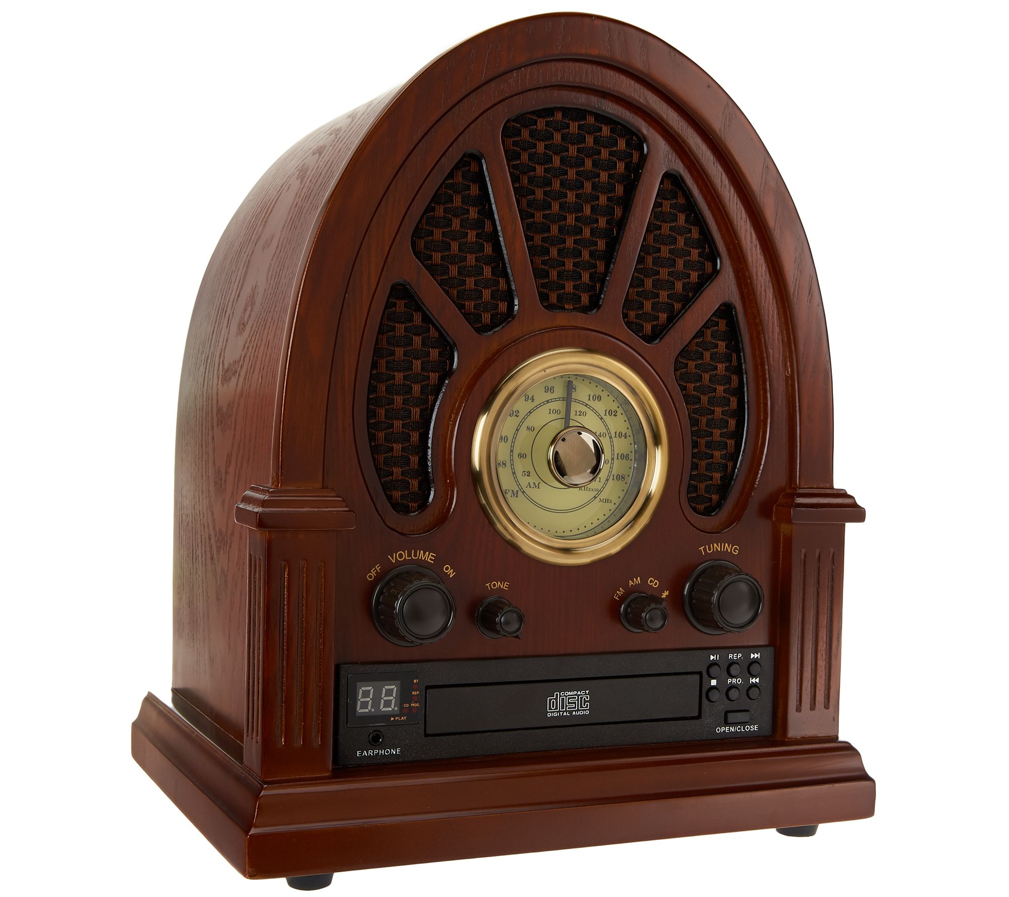 Vintage Wooden Radio With CD Player AM FM Radio Bluetooth Page 1
