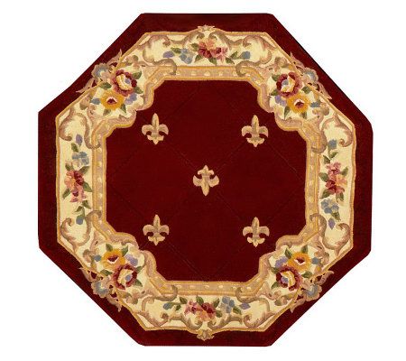 Royal Palace Fleur de Lis 4' Octagonal Handmade Wool Rug - H12320 — QVC.com