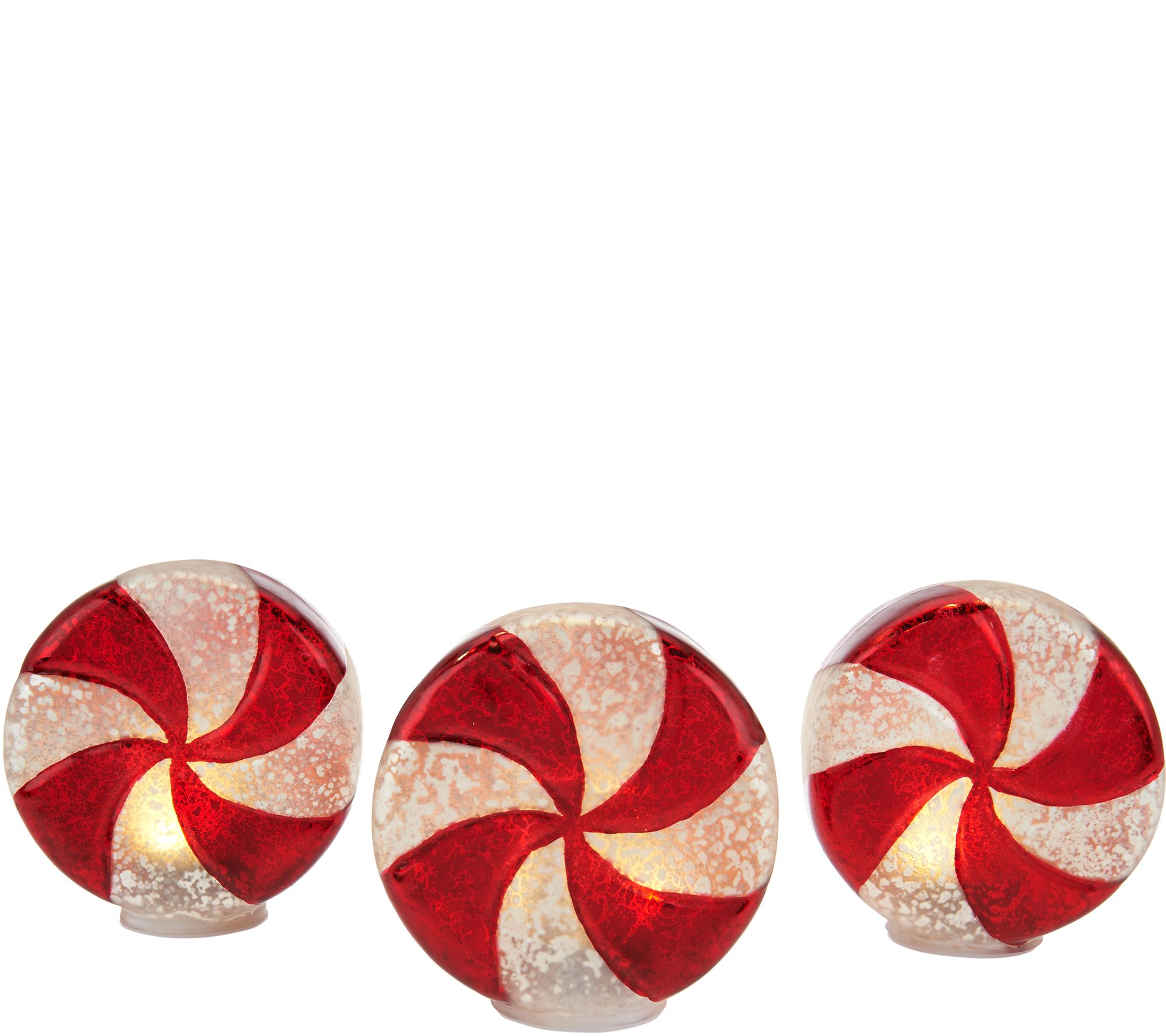 Set of 3 Illuminated Mercury Glass Peppermints by Valerie - Page 1 ...