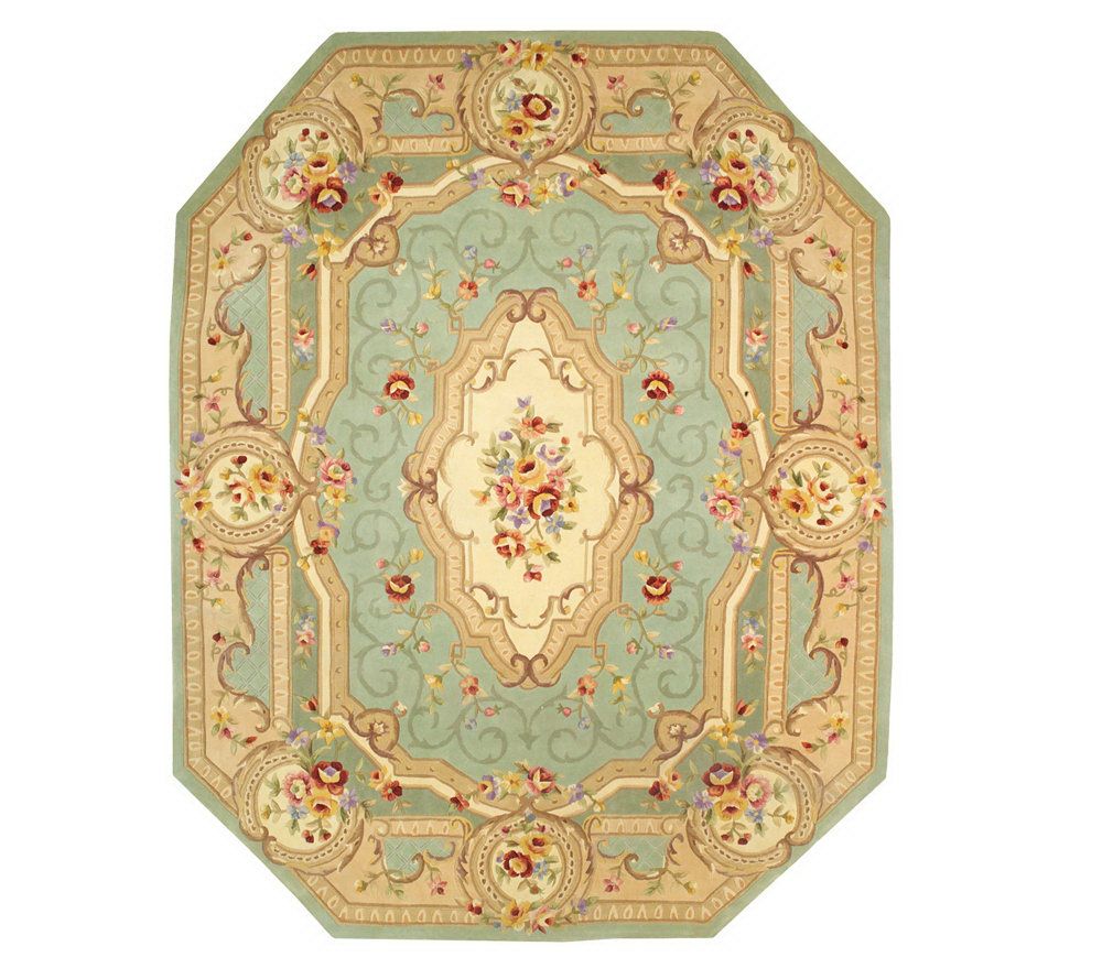 Royal Palace Beveled Edge Savonnerie 8x10 Handmade Wool Rug — QVC.com