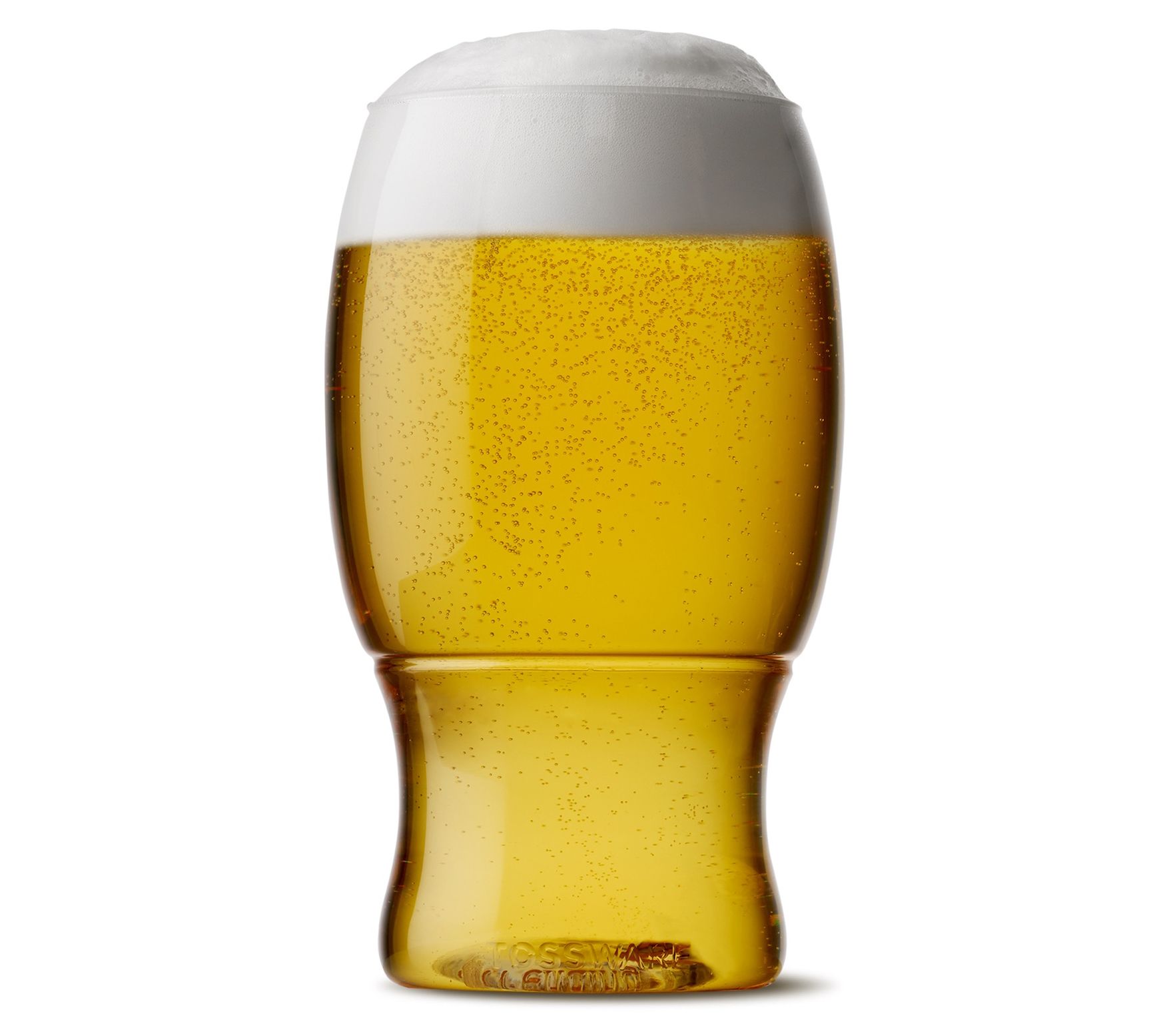 TOSSWARE Clear Plastic 18oz Pint Beer Glass, Set of 48