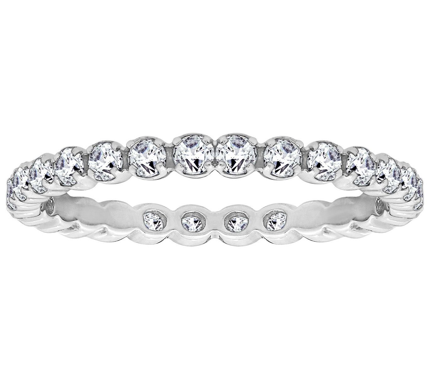 Diamonique 4/10 cttw Eternity Band Ring, Platinum Clad - QVC.com