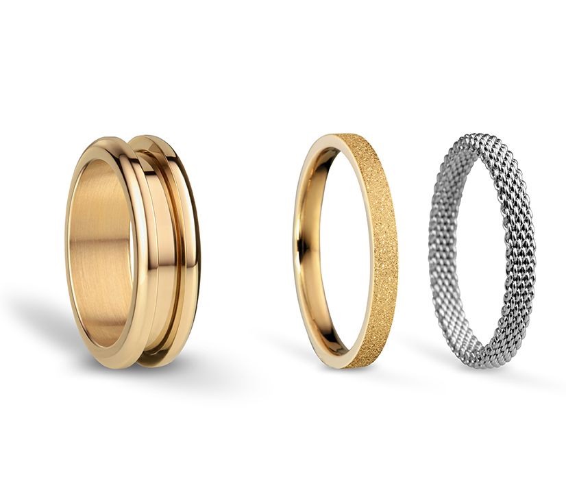 Bering Goldtone & Stainless Interchangeable Ring Set - QVC.com
