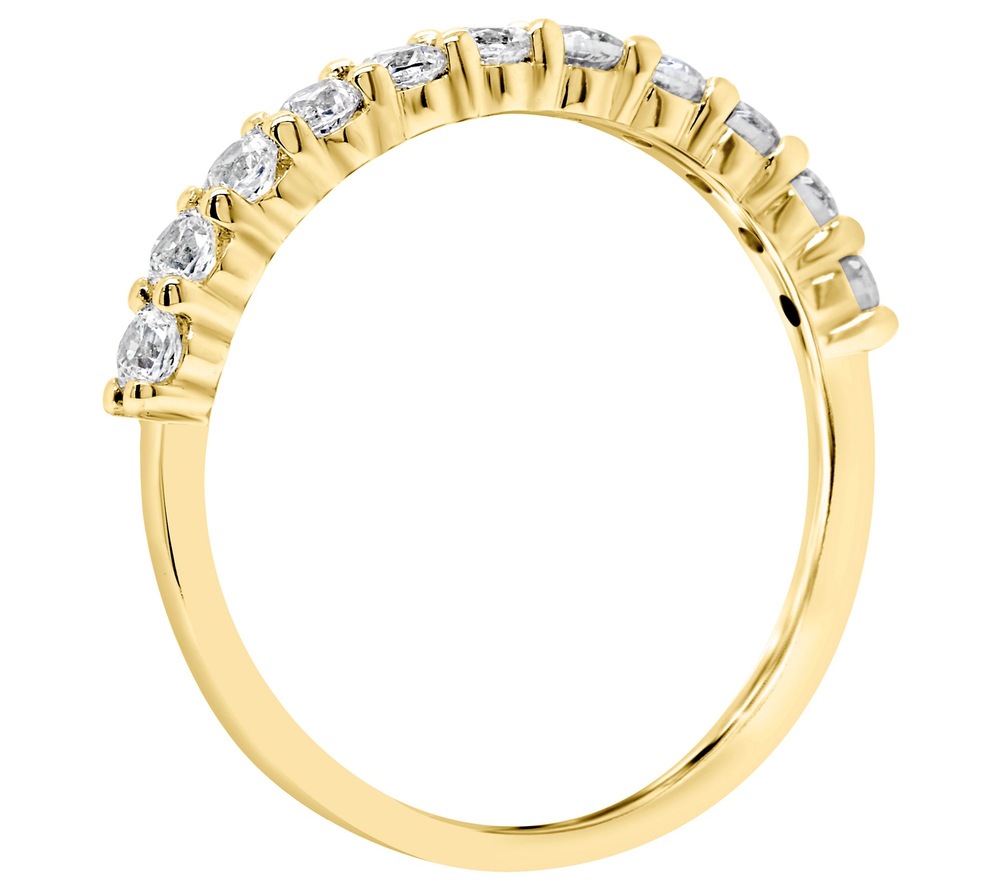 Affinity 14K Gold 1/2 cttw 11-Stone Diamond Band Ring - QVC.com