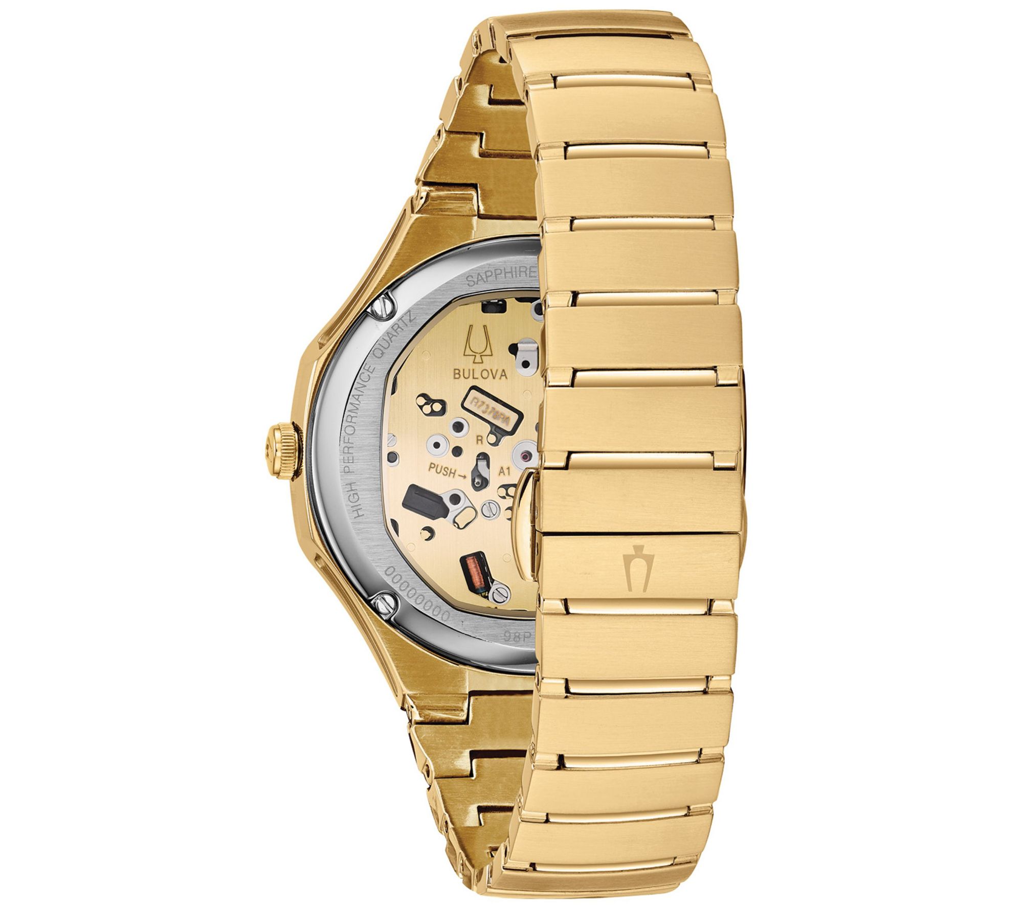 Bulova Women's CURV Goldtone Stainless DiamondAccent Watch - QVC.com