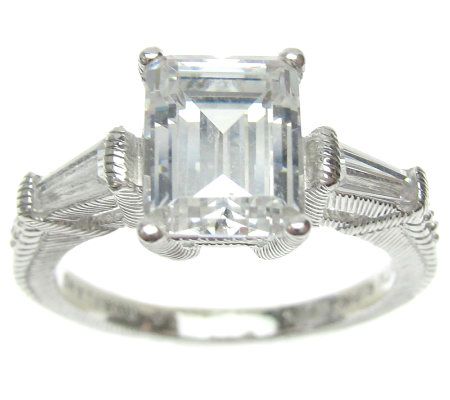 Judith Ripka Sterling Diamonique Emerald-cut &baguette Ring | Buzzcat