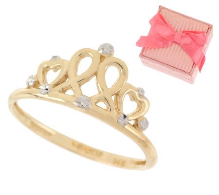 Disney Princess Tiara Children's Ring 14K Gold - Page 1 — QVC.com