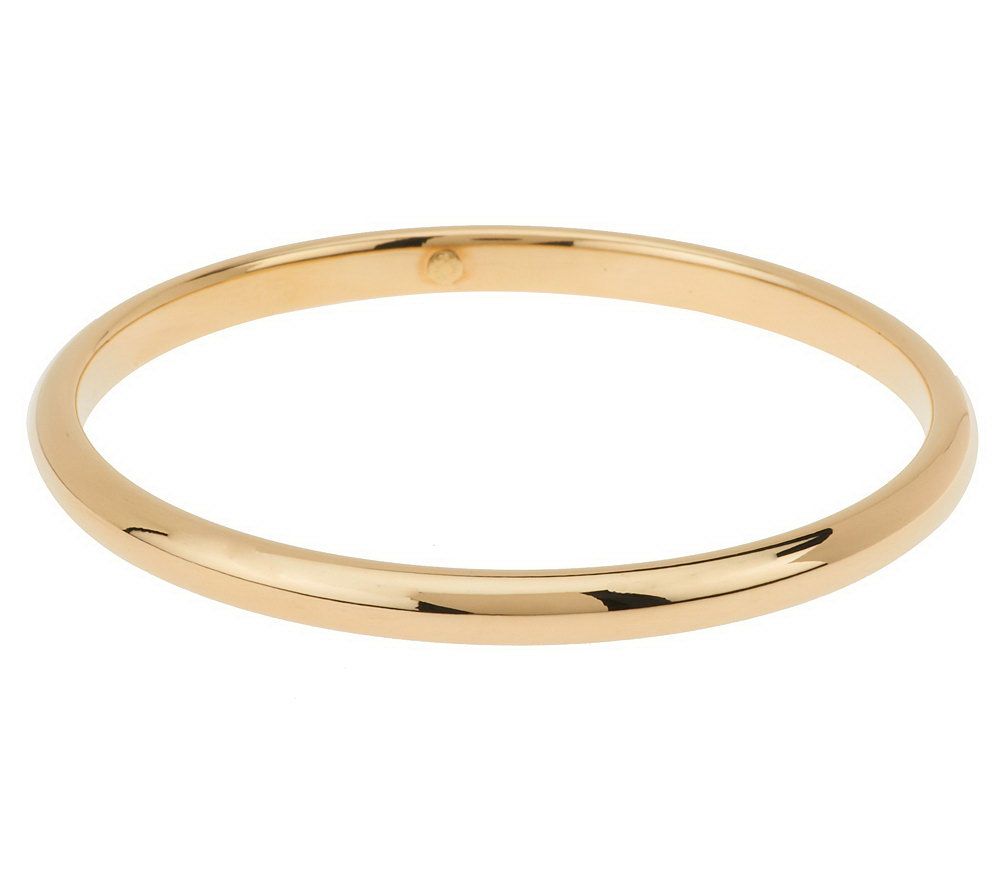 Oro Nuovo Average Round Polished Bangle, 14k | Photowire