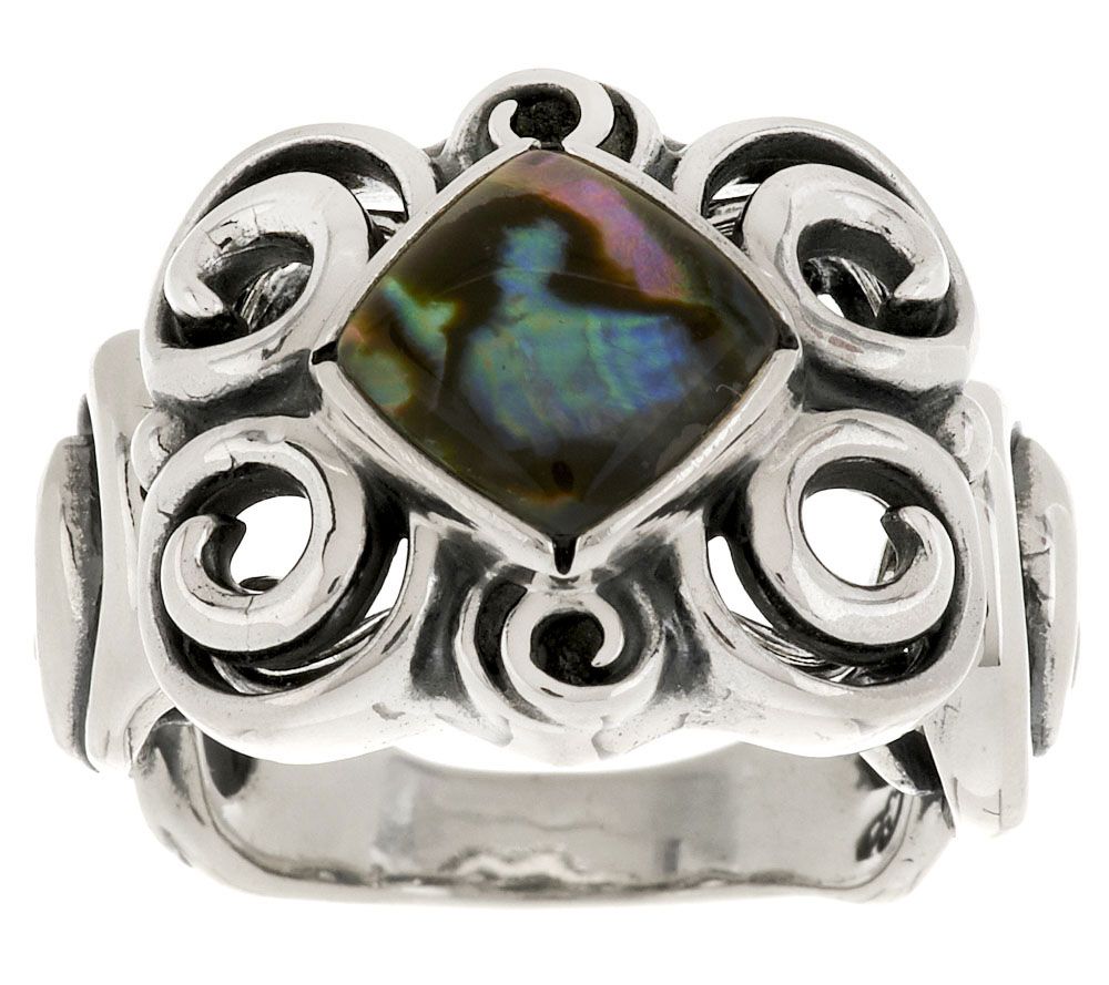 Carolyn Pollack Whirlwind Sterling Abalone Doublet Ring | Ootz