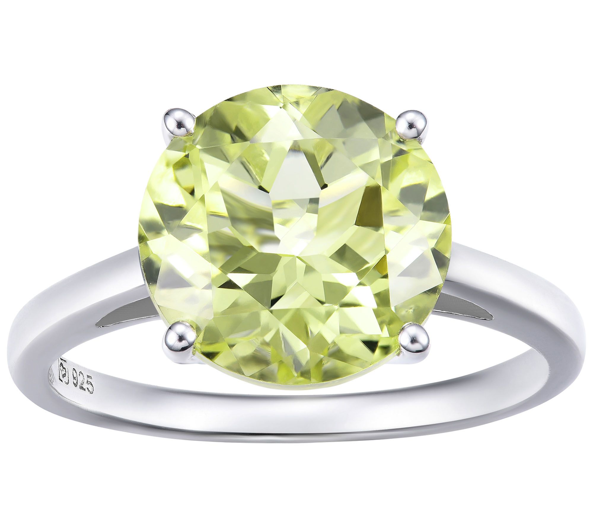 Sterling Silver 4.00 cttw Round Solitaire Gemstone Ring - QVC.com