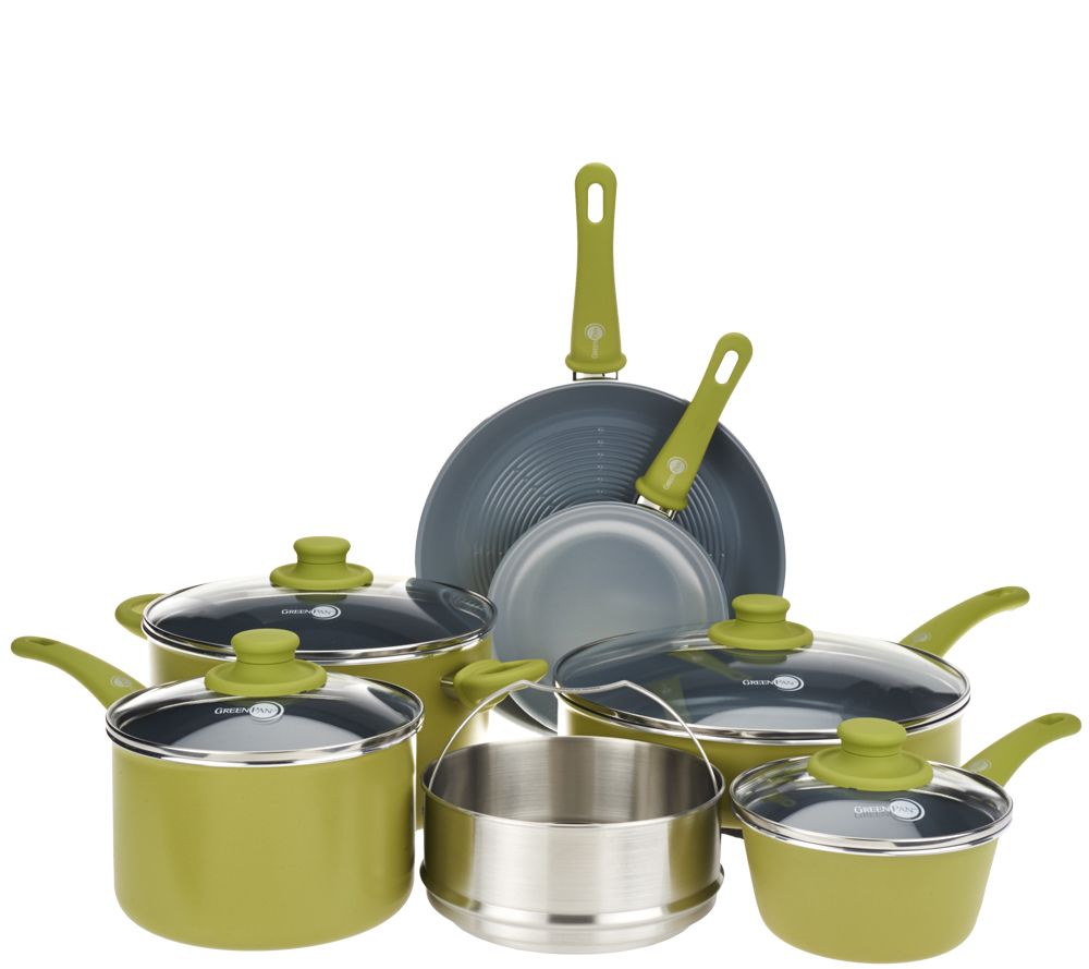 (QVC) 3/4/15Green Pan 11-piece Cookware Set with Ceramic Nonstick ...