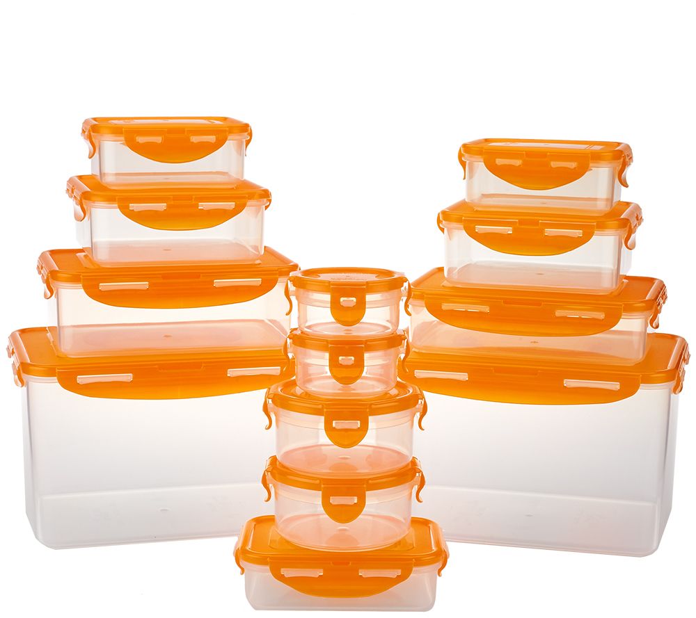 (QVC) Lock Lock 13-piece Nestable Storage Set w/ 2 Handle Lids ...
