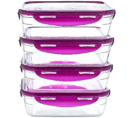 Lock & Lock 4 piece Tritan Storage Set w/ Color Lids - Page 1 — QVC.com