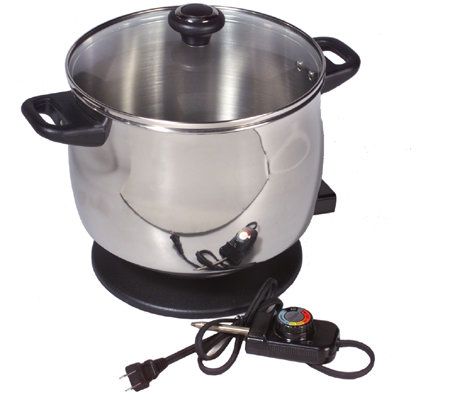 cooksessentials Stainless Steel 8qt Electric Stock Pot with Lid — QVC.com