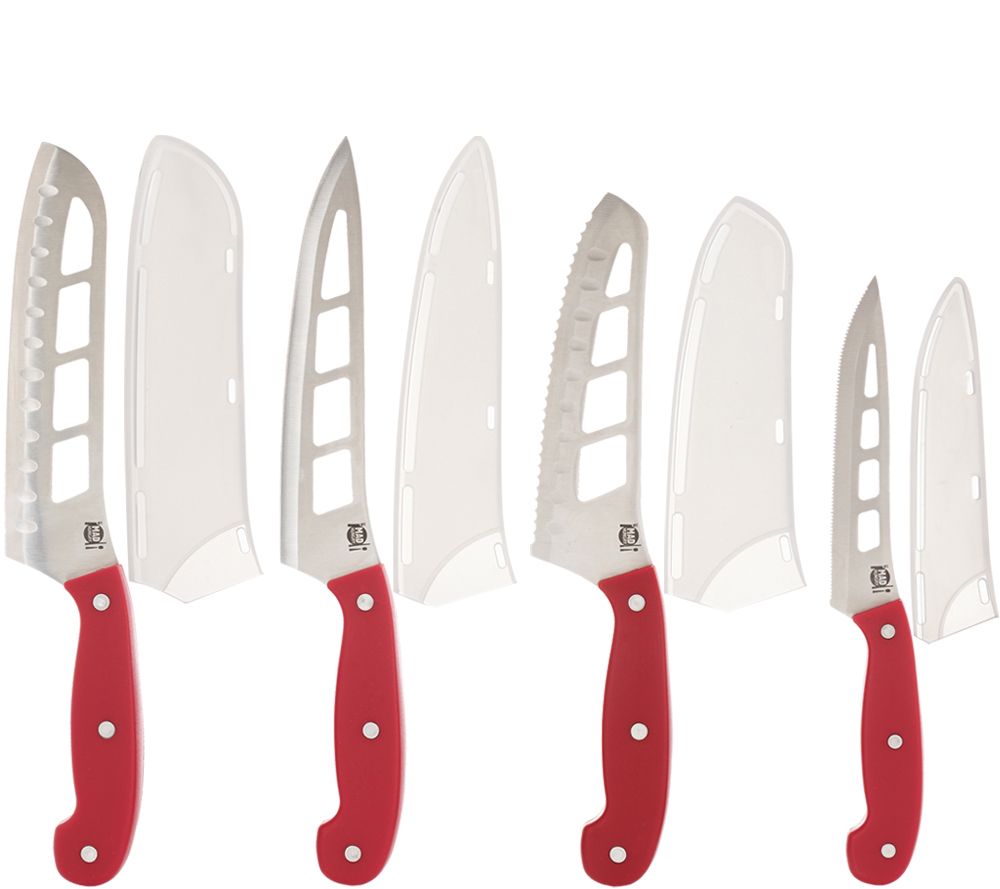 (QVC) 5/20/15Mad Hungry 4-piece Air Blade Knife Set with Sheaths ...