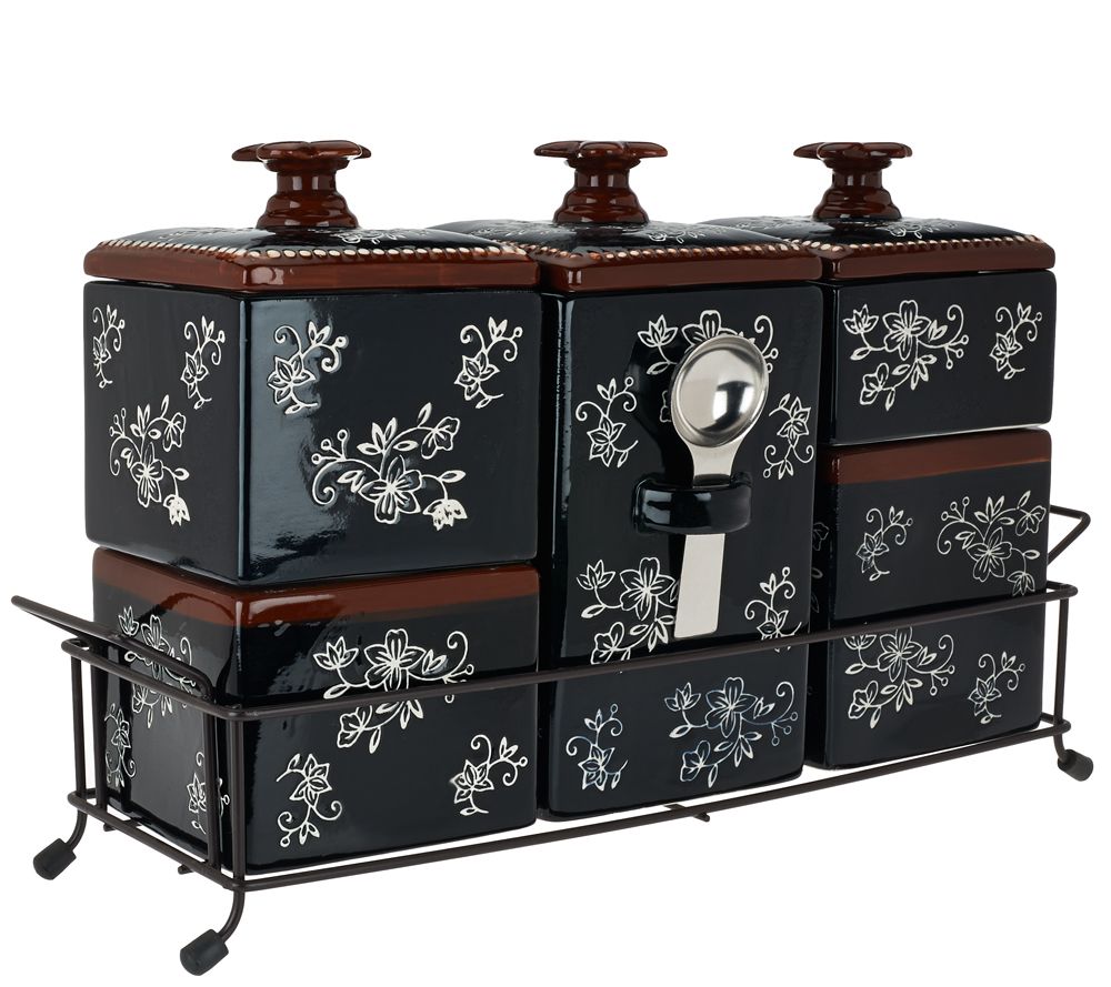 Temp-tations Floral Lace 6-piece Ceramic Canister Set - K41299 — QVC.com