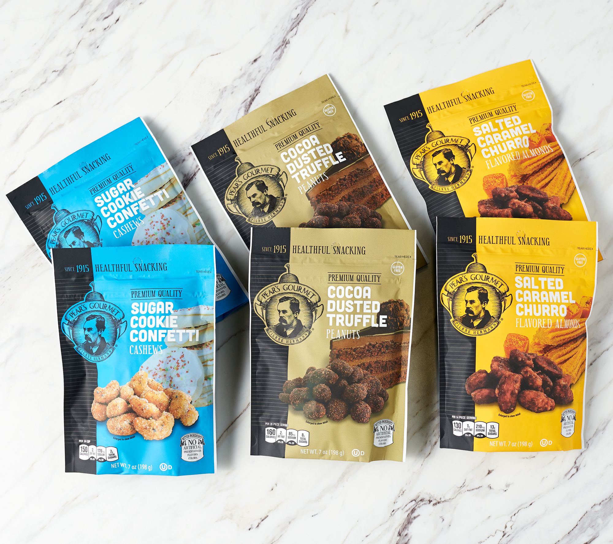 Pear's Gourmet (6) 7-oz Bags Premium Flavored Holiday Nuts - QVC.com