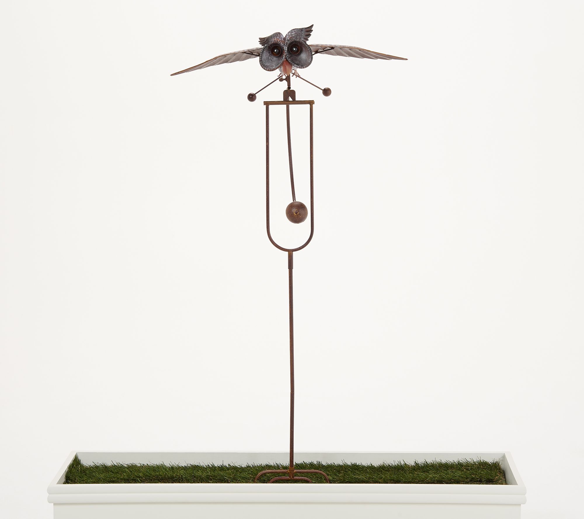 Owl Bird Family Metal Garden Wind Spinner Balance Stake Owls Home ...