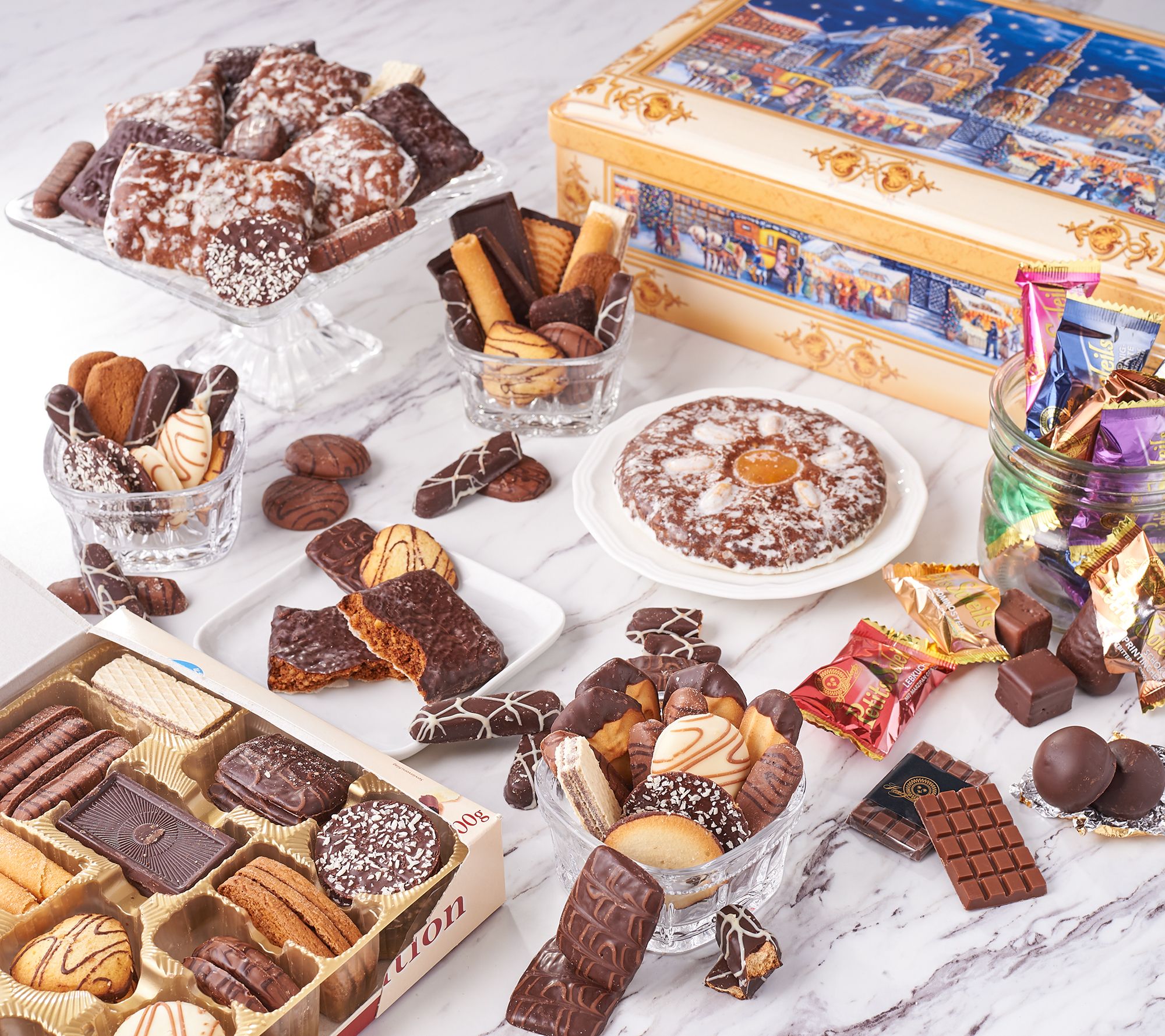 Lambertz 3.77 lb Gingerbread Assortment in Large Tin - QVC.com
