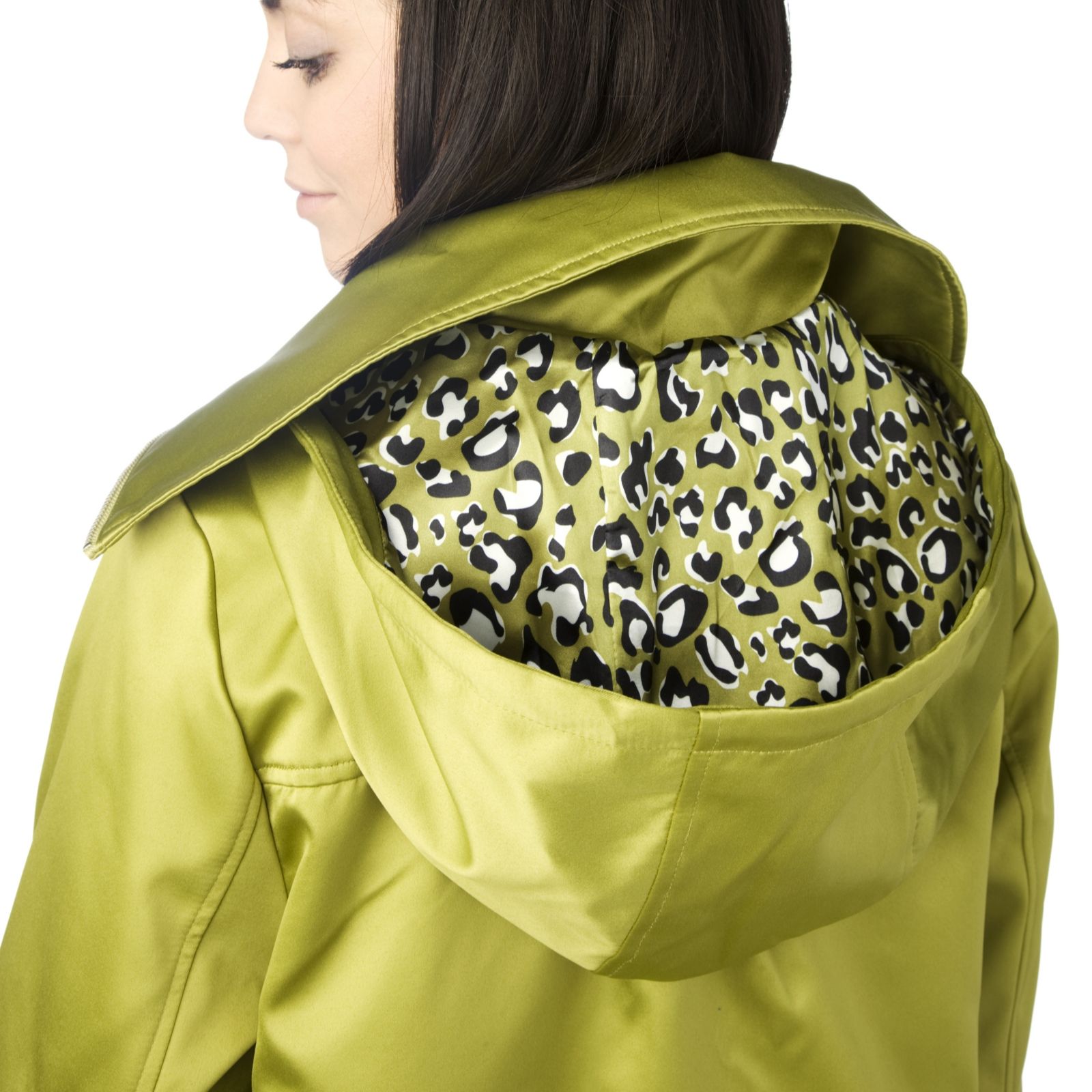 Dennis Basso Water Resistant Satin Jacket With Detachable Hood Qvc Uk