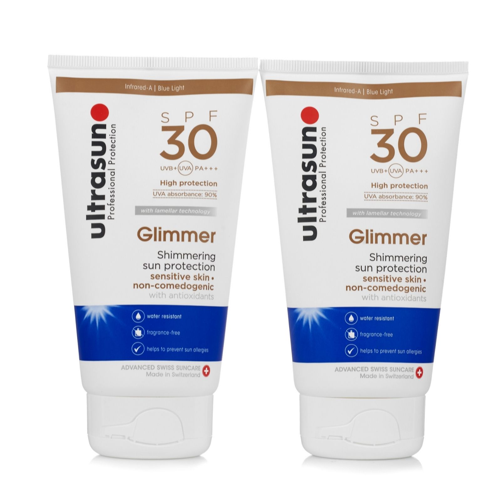 Ultrasun Sun Protection Glimmer SPF 30 150ml Duo - QVC UK