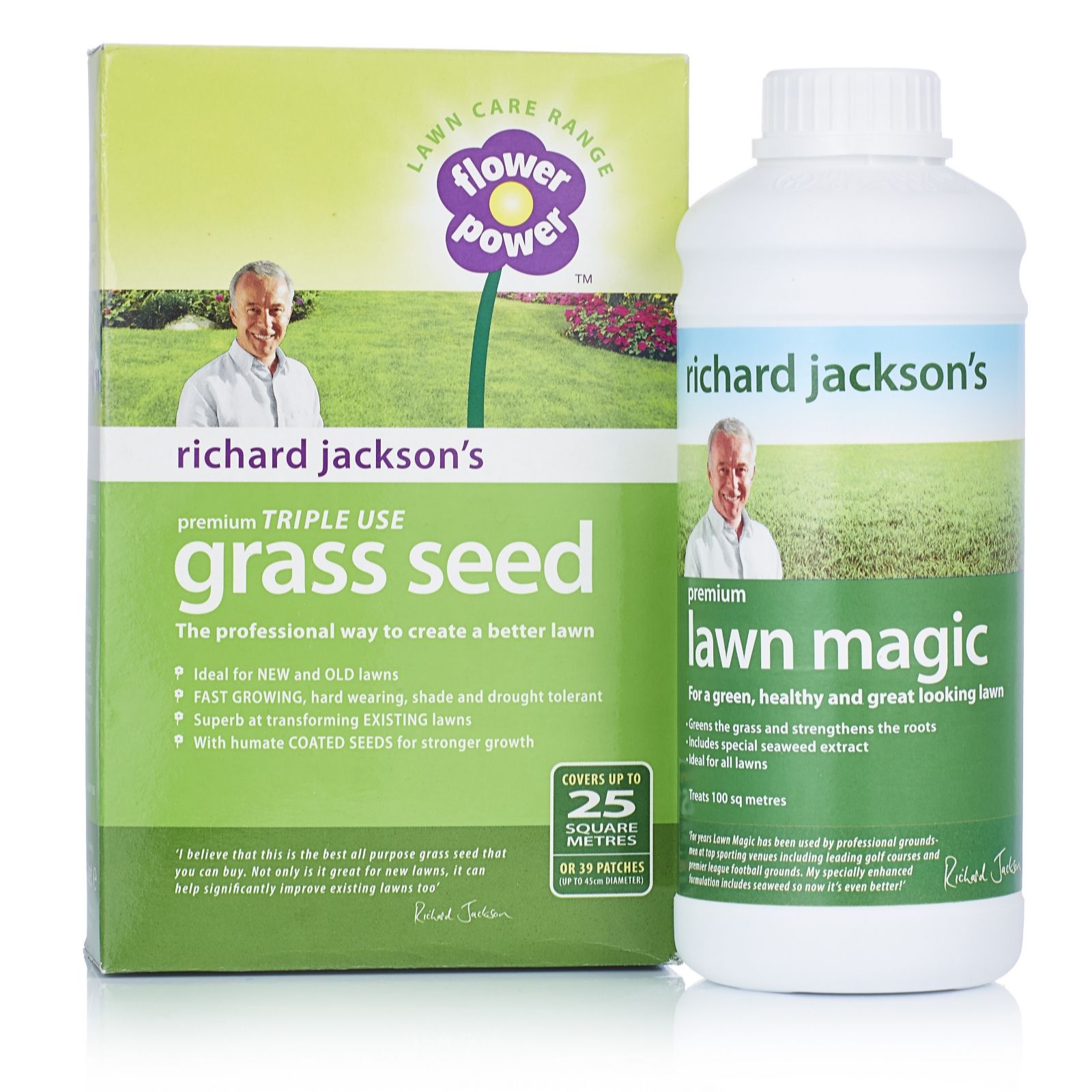 Richard Jackson's Lawn Magic & Lawn Seed Care Kit | QVCUK.com