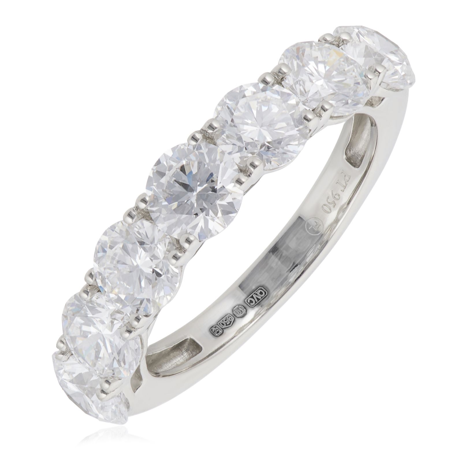 Fire Light 3ct Lab-Grown Diamond 7 Stone Eternity Ring Platinum from ...