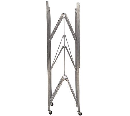 (QVC) Pop-it 4-Tier Heavy Duty Collapsible Storage Shelf with Wheels ...